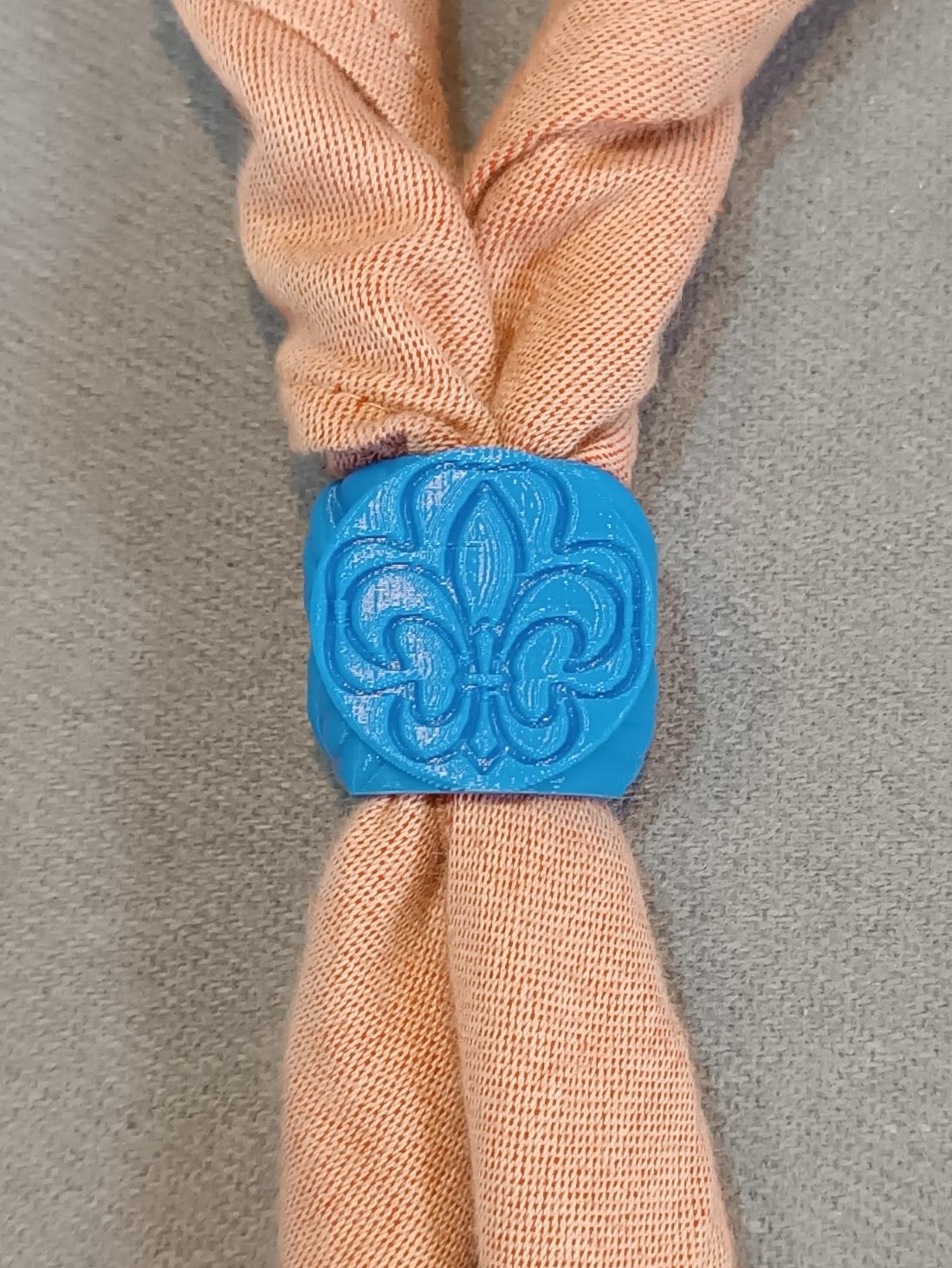 VCP Wagggs Scout woggle. Scarf Ring with fleur de lis and trefoil ...