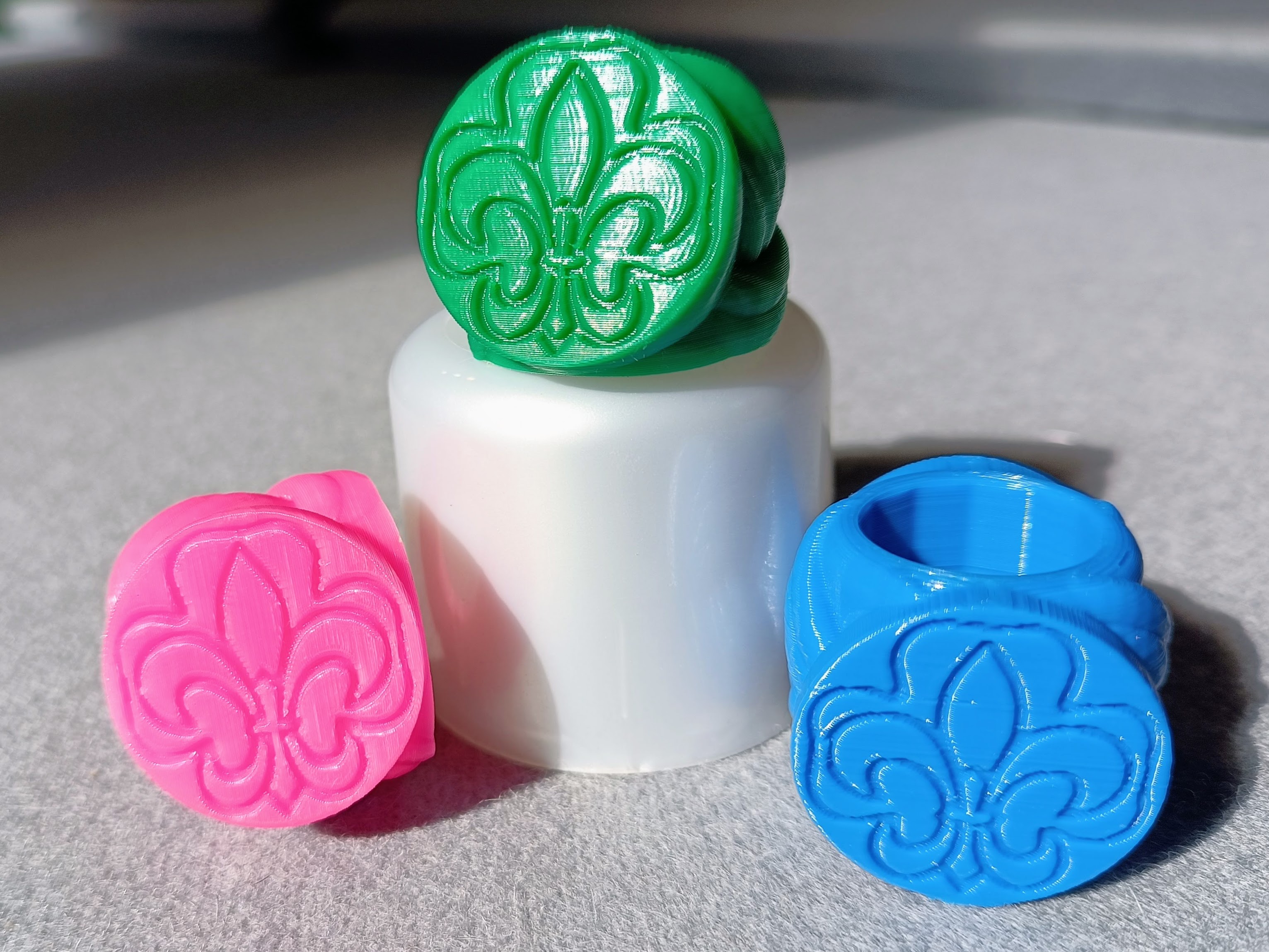 VCP Wagggs Scout woggle. Scarf Ring with fleur de lis and trefoil ...
