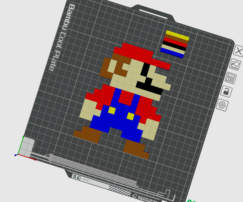 Mario pixel picture by Hobby printing | Download free STL model ...