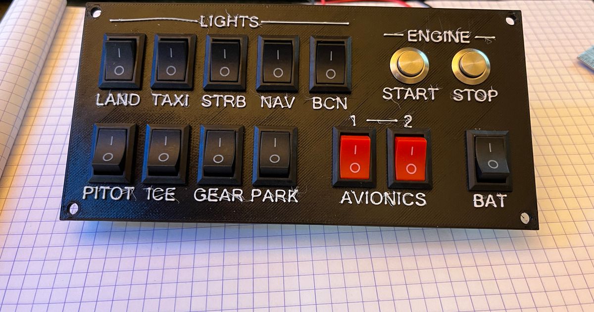 Switch panel for flight sim (Generic) by SiVoltage | Download free STL ...