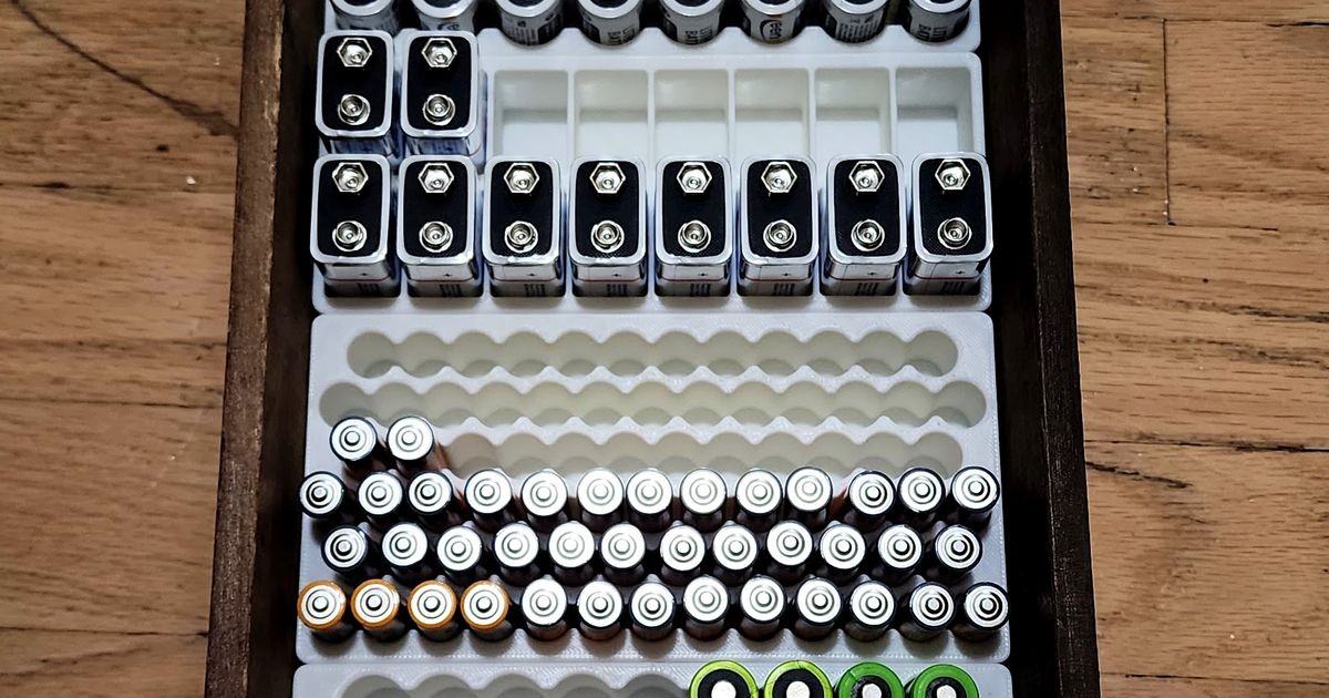 Generic Battery Organizer (AAA, AA, C, D, 9V, CR123) by Robert Givens ...
