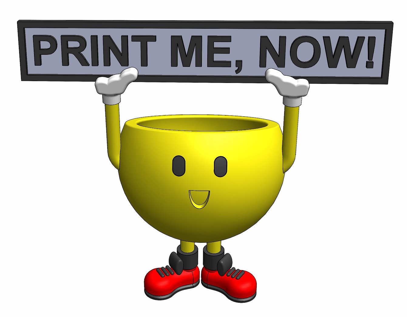 CUTE CUP WITH TEXT SIGN (FLOWER VASE) by Make-A-Print | Download free ...