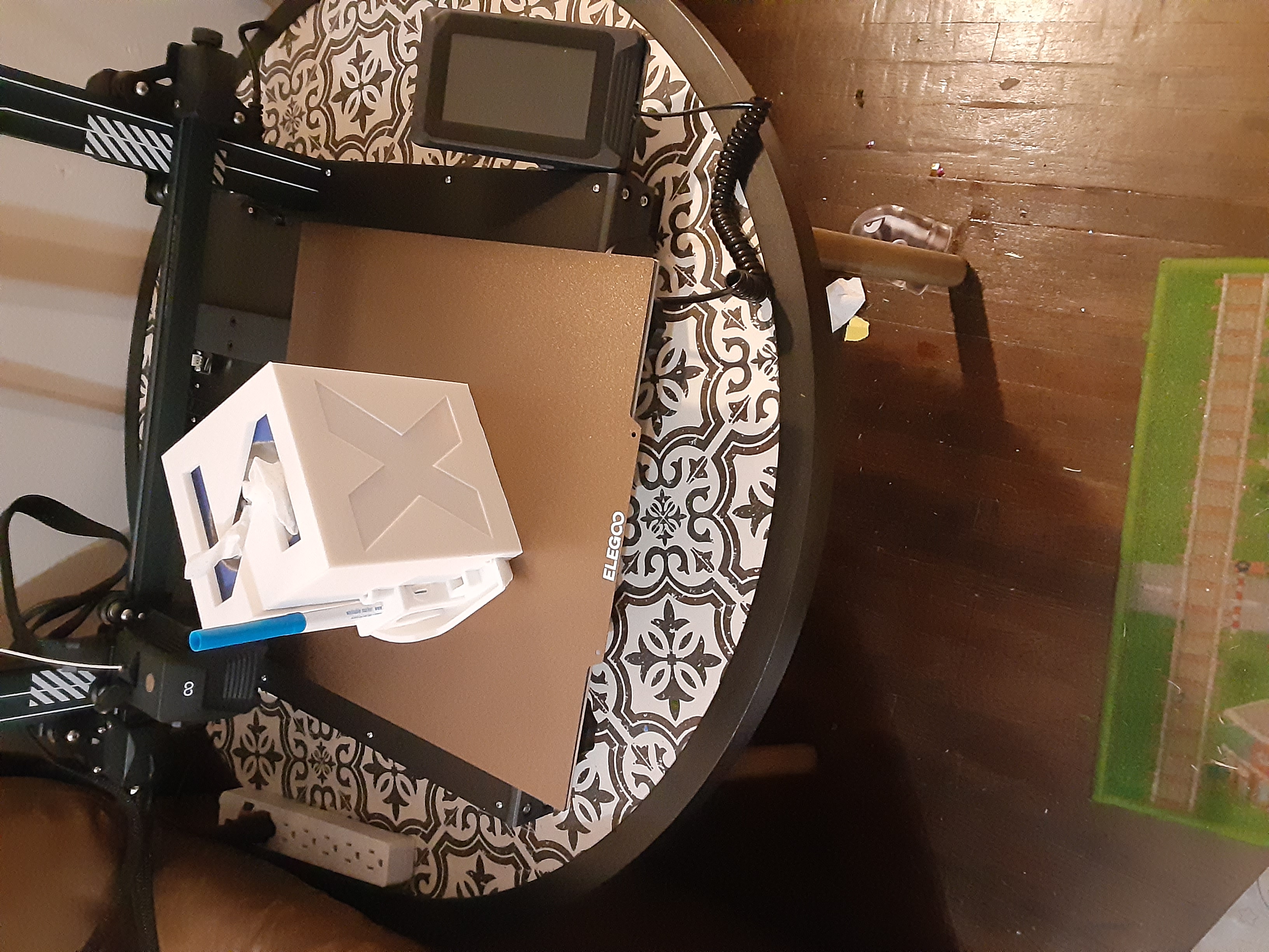 clean xyz box, with half a benchy marker holder, and honeycomb back. by ...