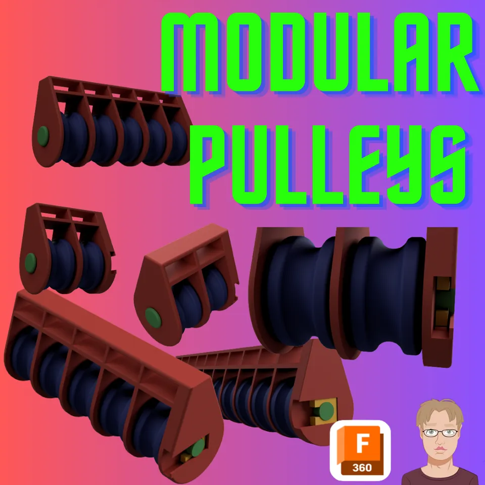 Fully 3D Printed Modular Pulleys by neatstranger | Download free STL ...