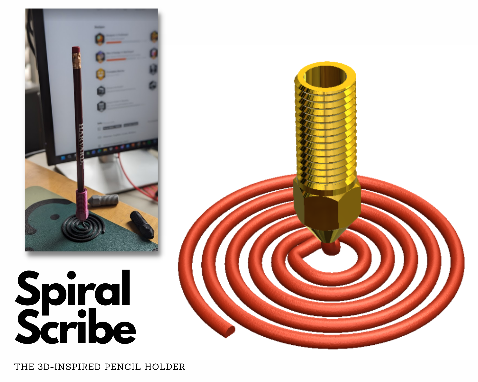 SpiralScribe The 3D-Inspired Pencil Holder by Hydrotatic | Download ...