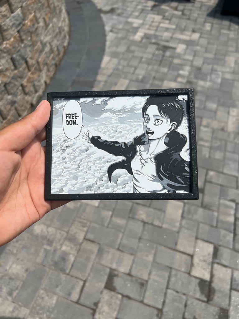 Eren Freedom Manga Panel - Attack on Titan - made w/ HueForge by ...