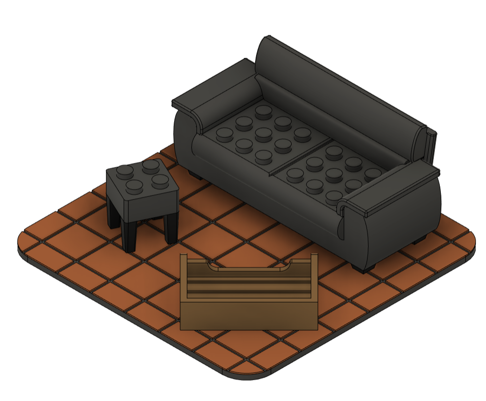 Living room for Lego by m0dule | Download free STL model | Printables.com