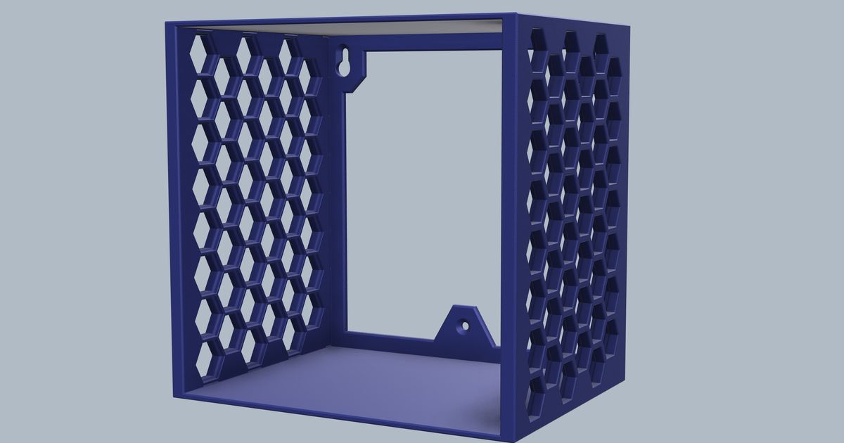 Double Shelf with Honeycomb Storage Wall Sides 200x200x150mm by Jer ...