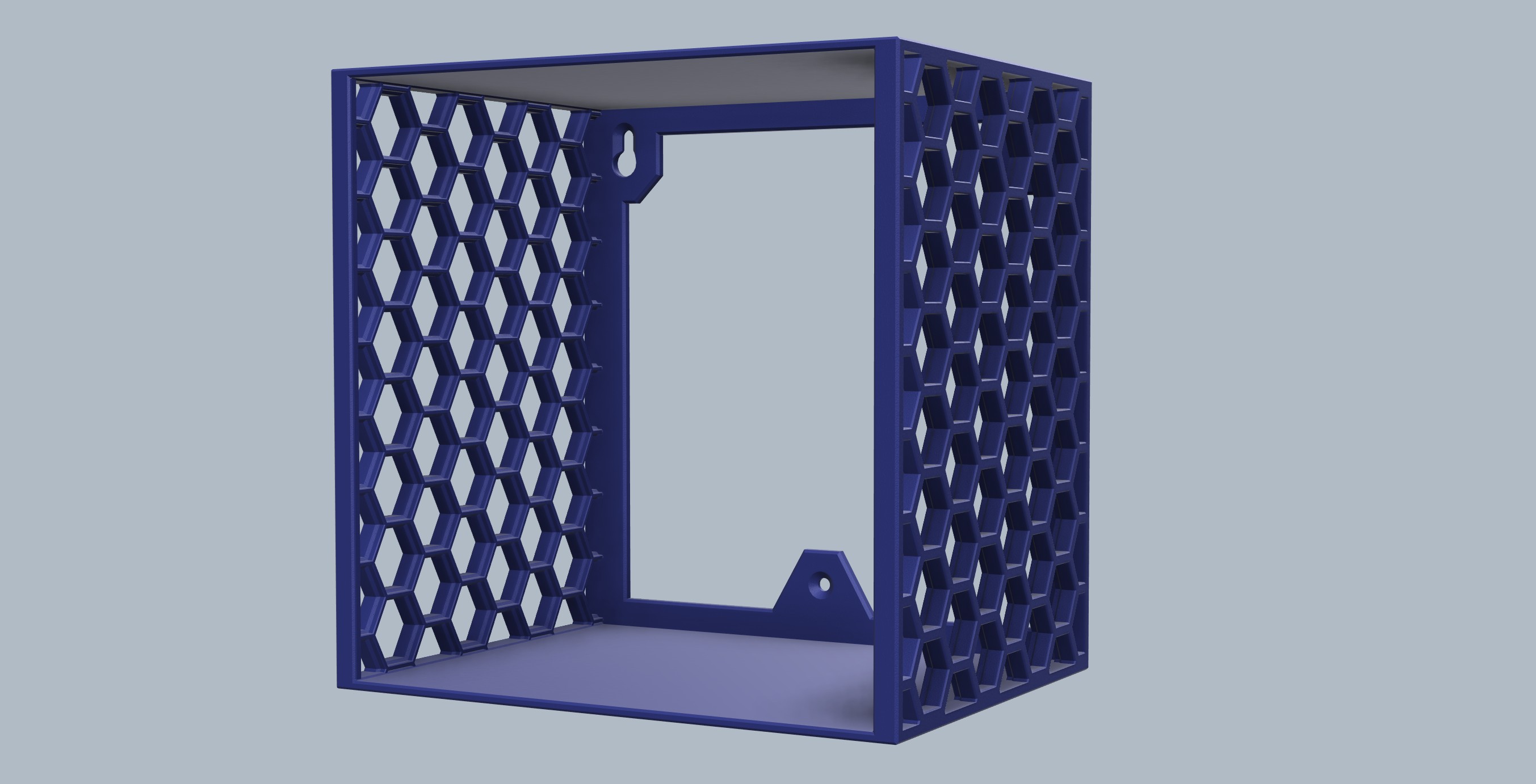 Double Shelf with Honeycomb Storage Wall Sides 200x200x150mm by Jer ...