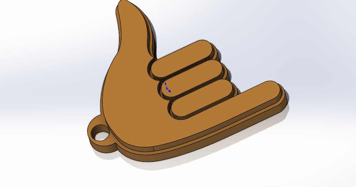 Shaka Key Ring Accessory by Bounty Printer | Download free STL model ...