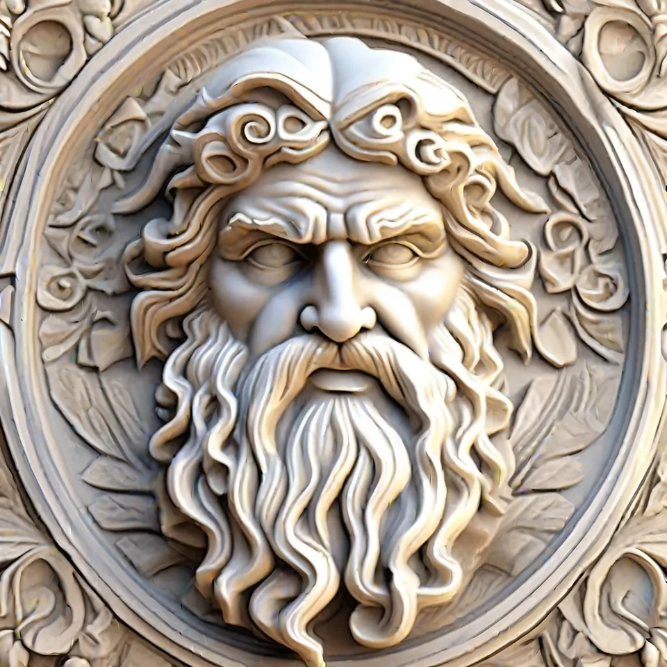 Zeus Stone Carving - Hueforge Print by cyanidesugar | Download free STL ...