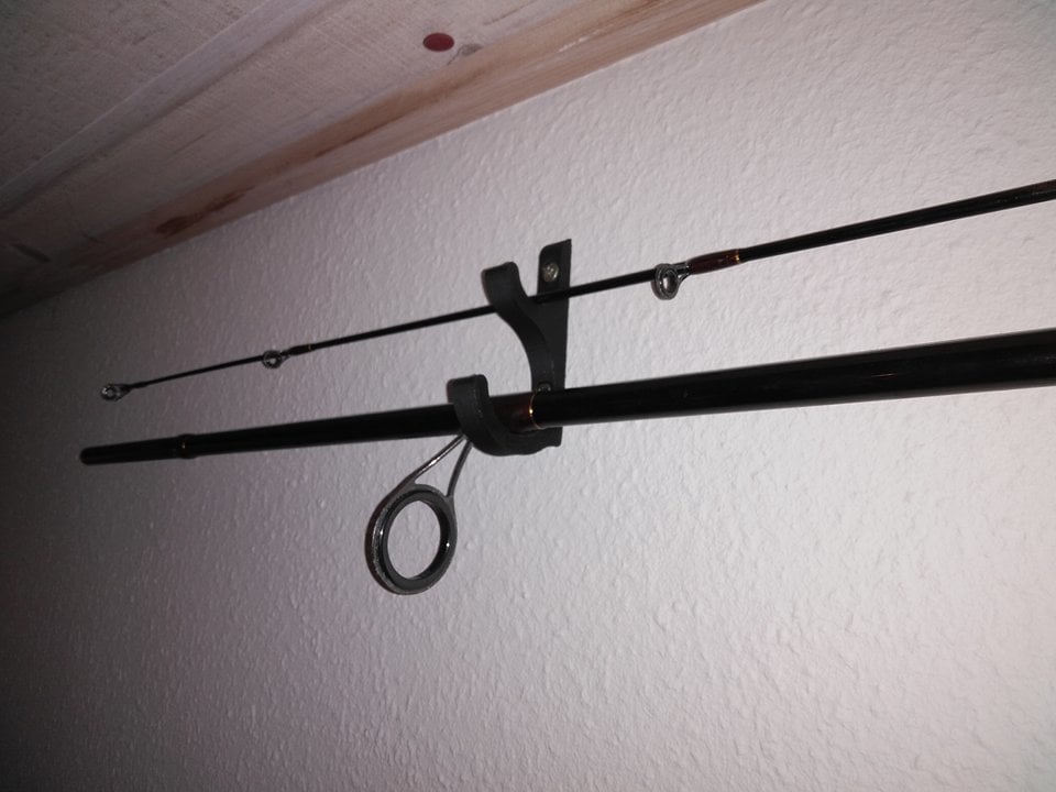 Fishing Rod Wall Holder by Migro | Download free STL model | Printables.com