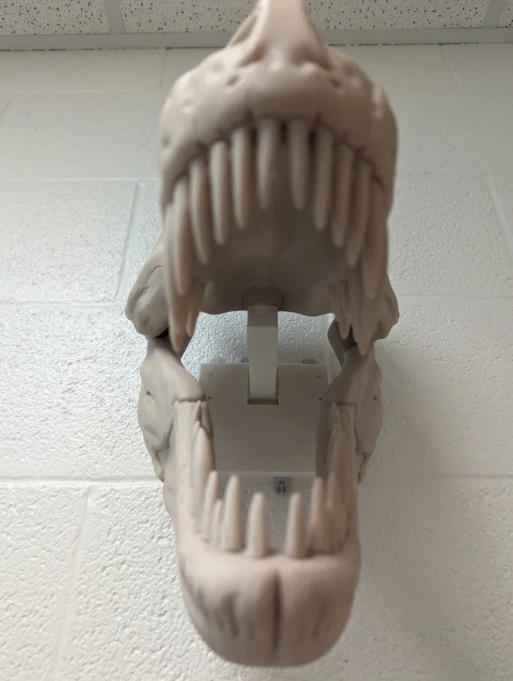 Threaded wall mount for T-Rex Skull Double Size by PrintsforME ...