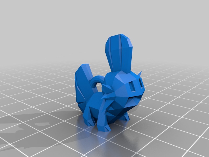 Low Poly Mudkip - Keychain by capitangolo | Download free STL model ...