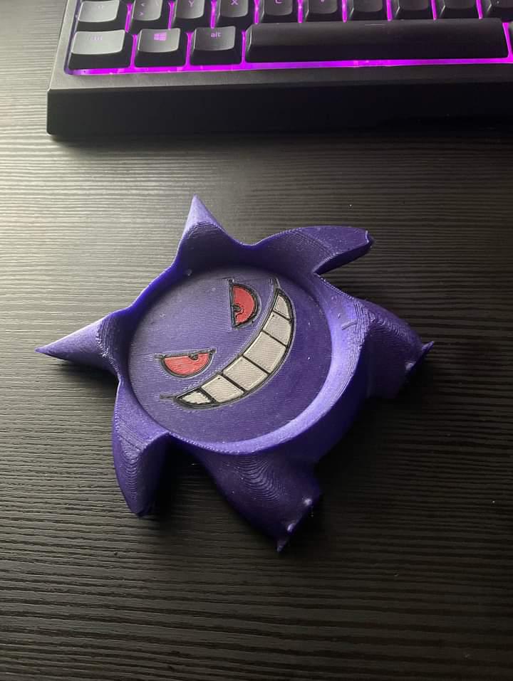 Crushed Gengar Coaster by MonkeyMK | Download free STL model ...