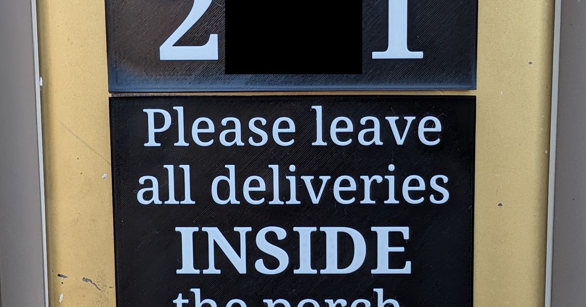 Delivery Location Sign for Mailbox by eponymous | Download free STL ...