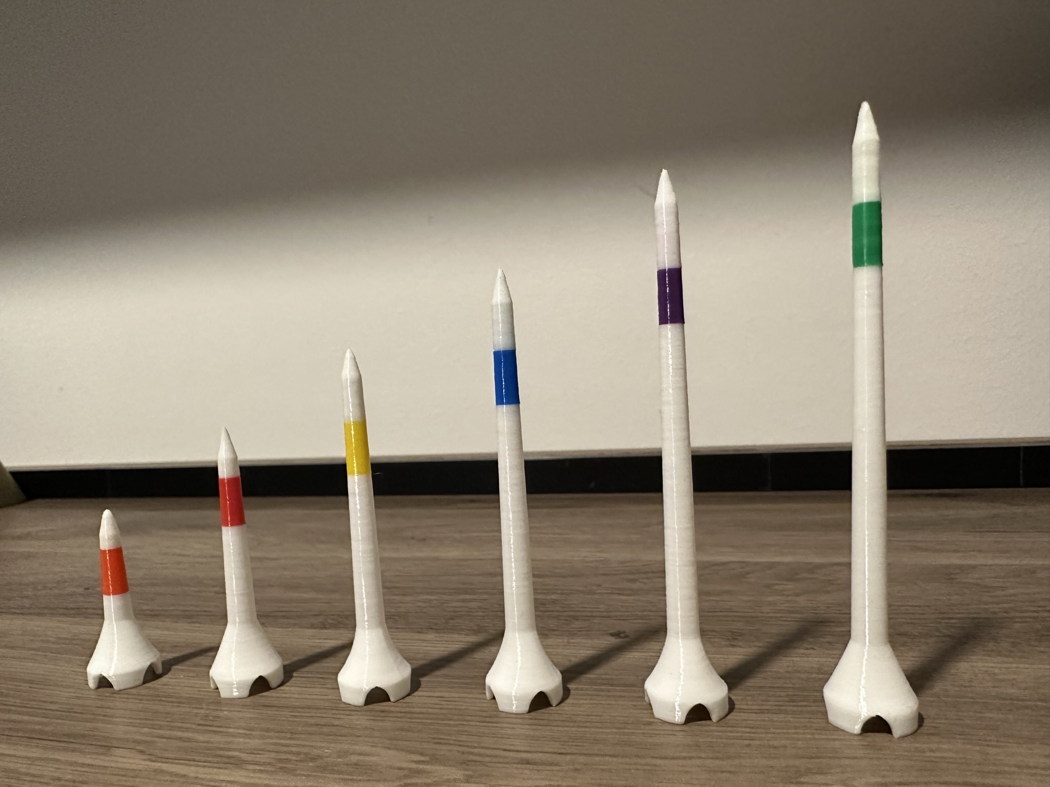 Golf Tees 6 Sizes by Memo | Download free STL model | Printables.com