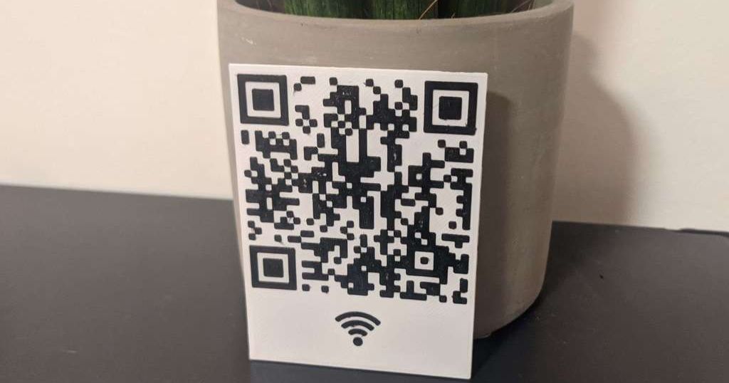 Scannable Wi Fi Qr Code Card Fully Configurable Scad By Diffused Download Free Stl Model 
