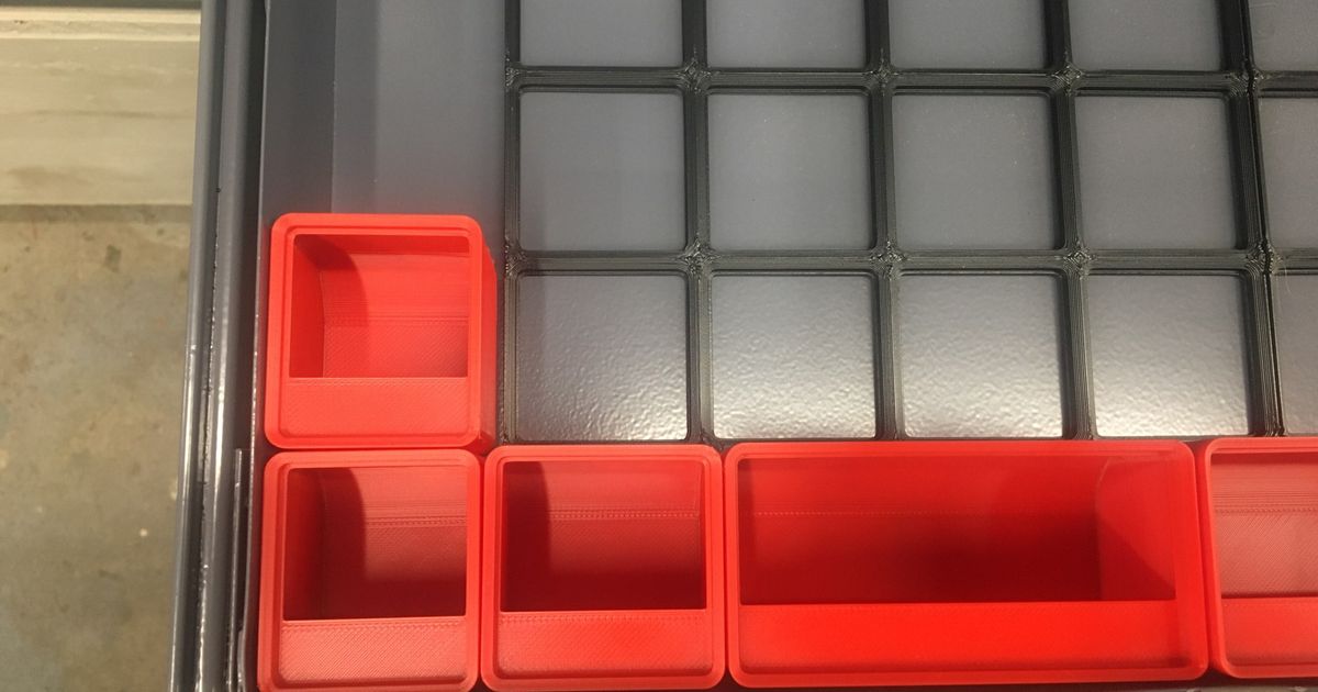 37mm wide "Make-Up" Gridfinity bins for Durham Trays by Netpackrat ...