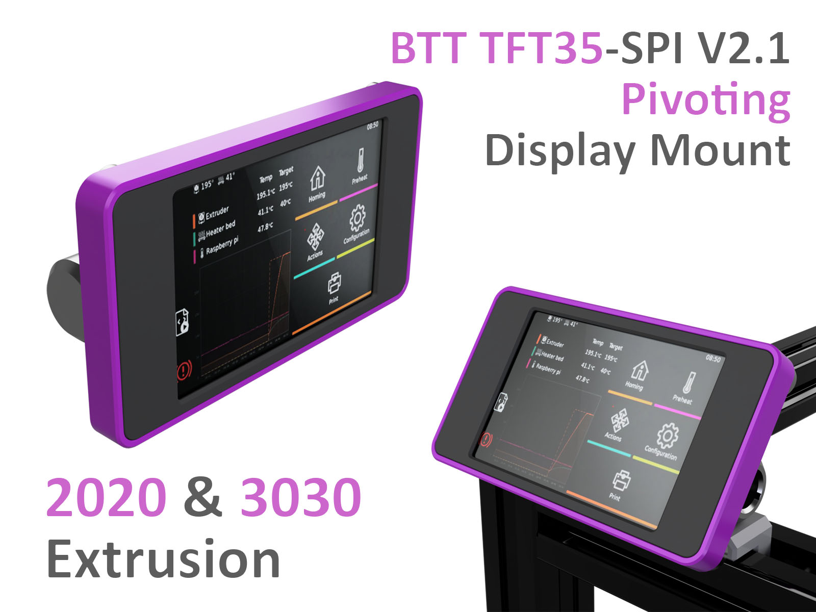 BTT TFT35-SPI V2.1 Pivoting Display Mount by boothyboothy | Download ...