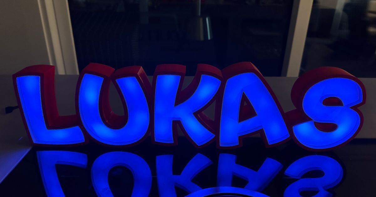 LUKAS LED- Namenslampe (Name lamp) by T-D3SIGN | Download free STL ...