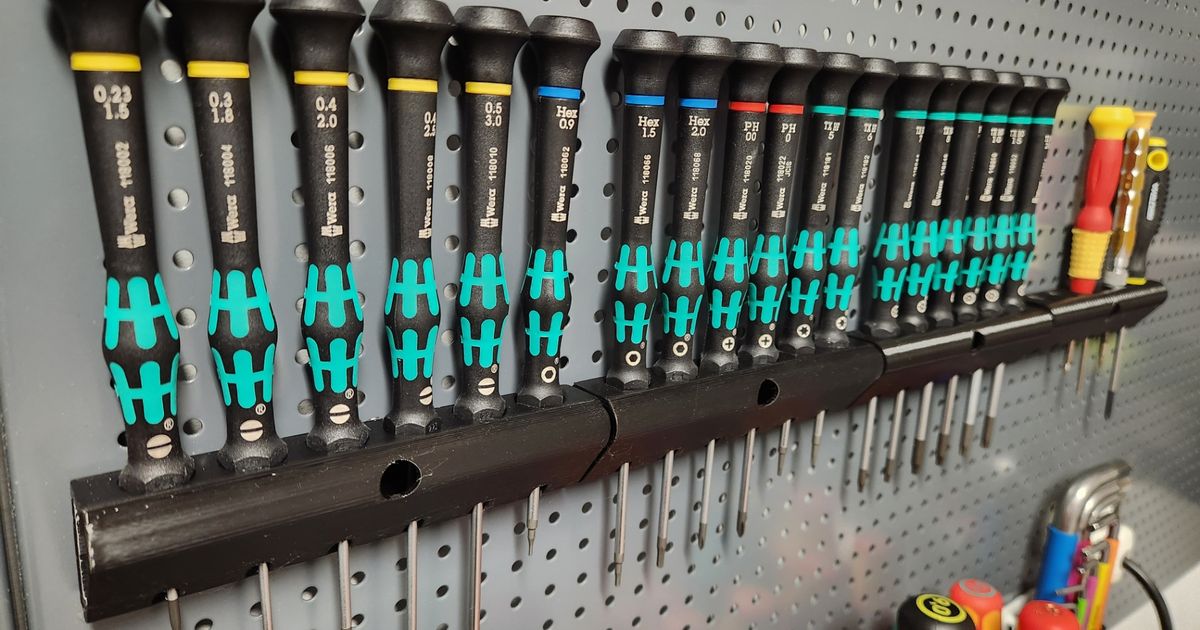 Precision Screwdriver holder for Biltema Pegboard by Fidreus | Download ...
