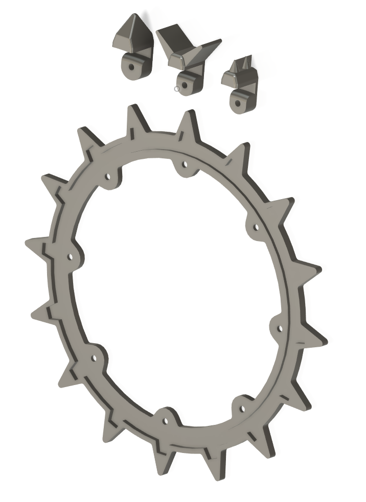 Yardforce Classic 500 Wheel Spikes by Kevin | Download free STL model ...