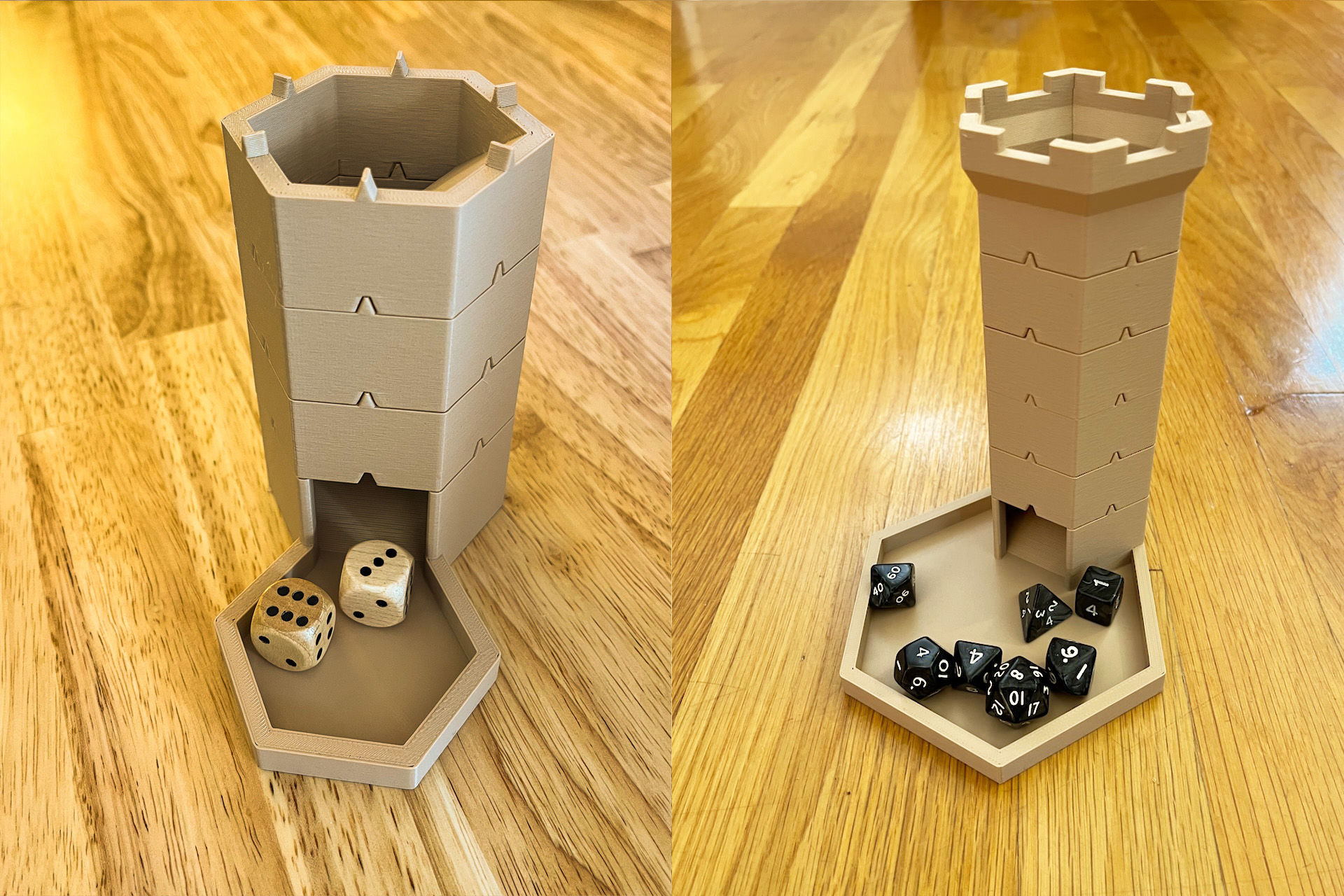 Modular Hex Dice Tower (Parametric) by Parsingphase | Download free STL ...
