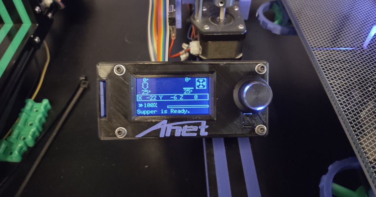 Display Enclosure for Mounting Makerbase Mini12864 to Anet A8 Plus by ...