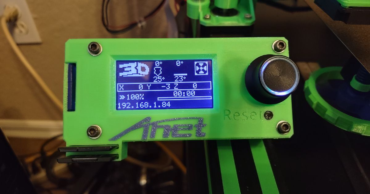 Display Enclosure for Mounting Makerbase Mini12864 to Anet A8 Plus by ...