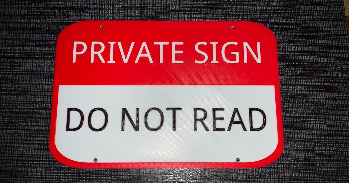 private sign do not read, now in 3 colors and 2 designs by zzzy ...