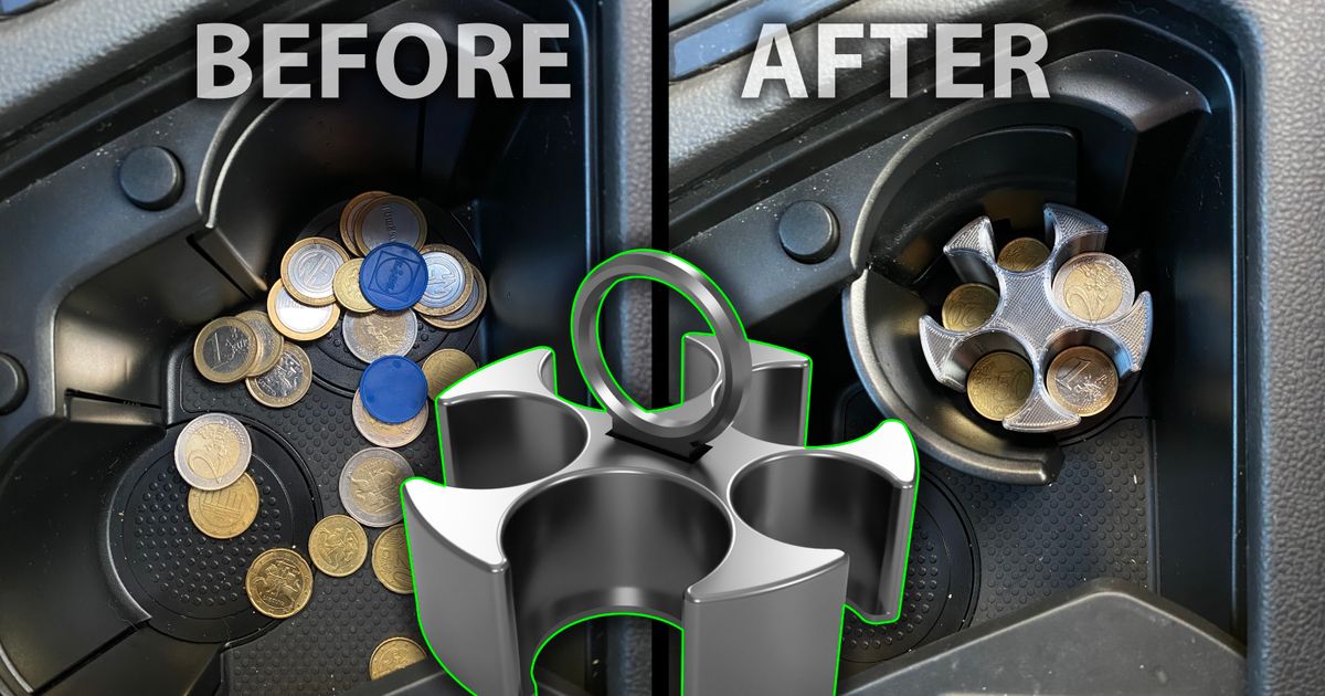 Euro coins car cup holder organiser ¢10, ¢20, ¢50, €1, €2 by Geddy ...