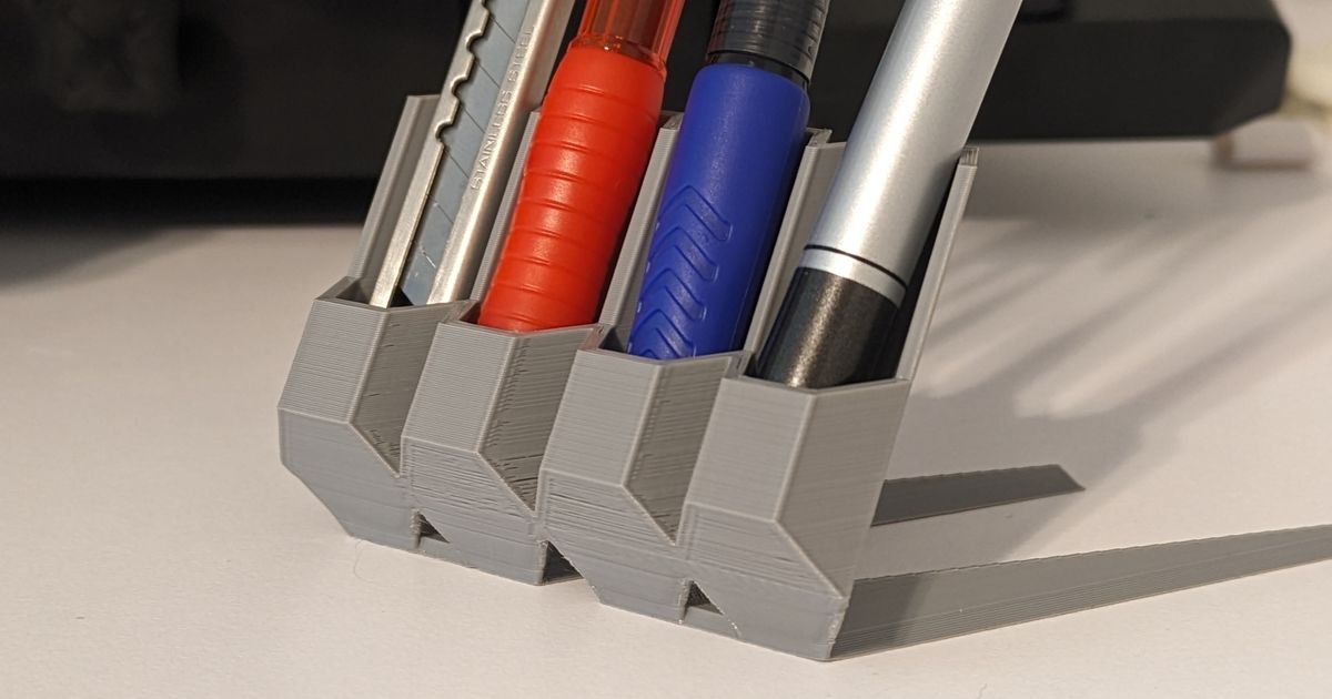 Quad Vertical Pen Holder by Clay | Download free STL model | Printables.com