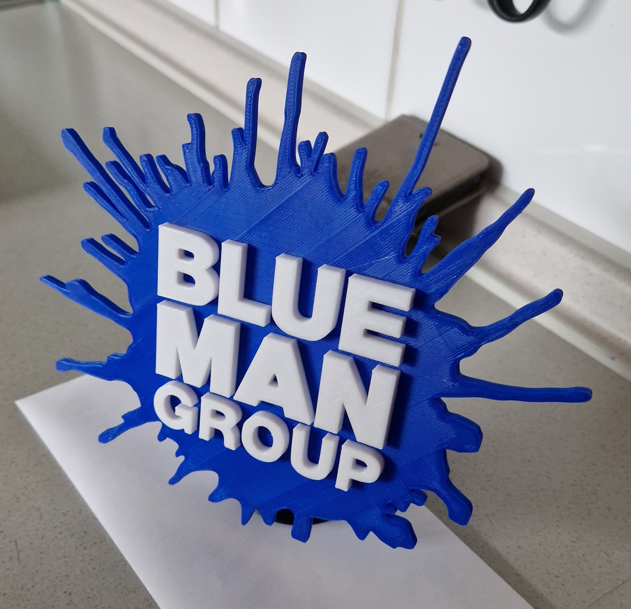 Blue Man Group Logo with Stand by Splintix | Download free STL model ...