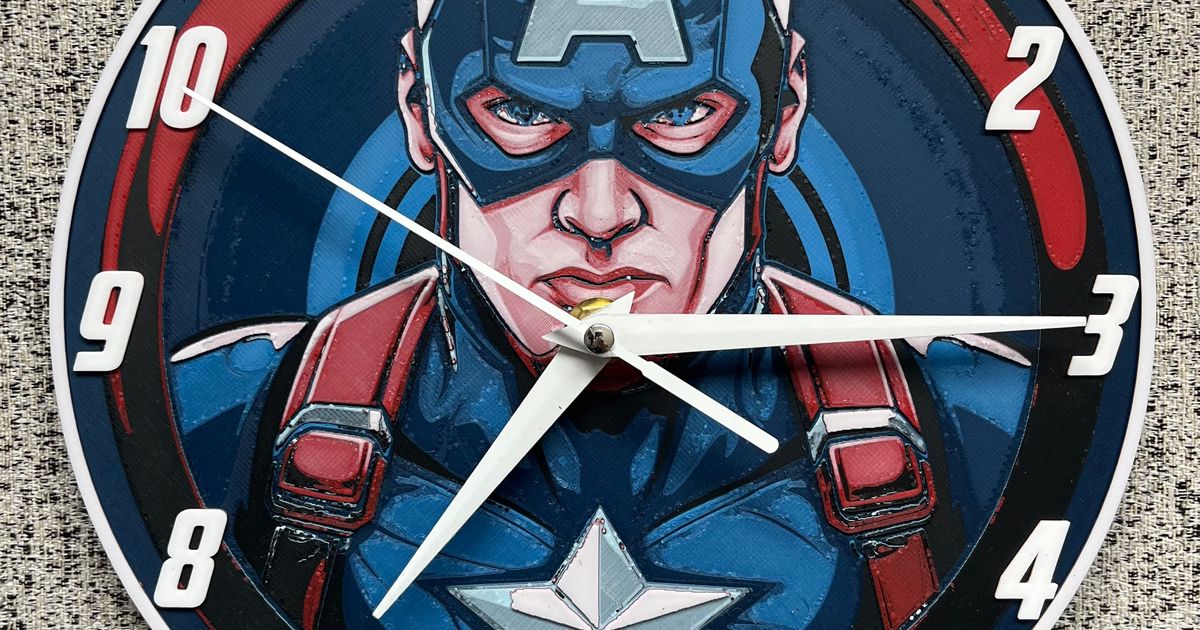 Captain America Clock (Filament Painting) by Ian Smalley | Download ...