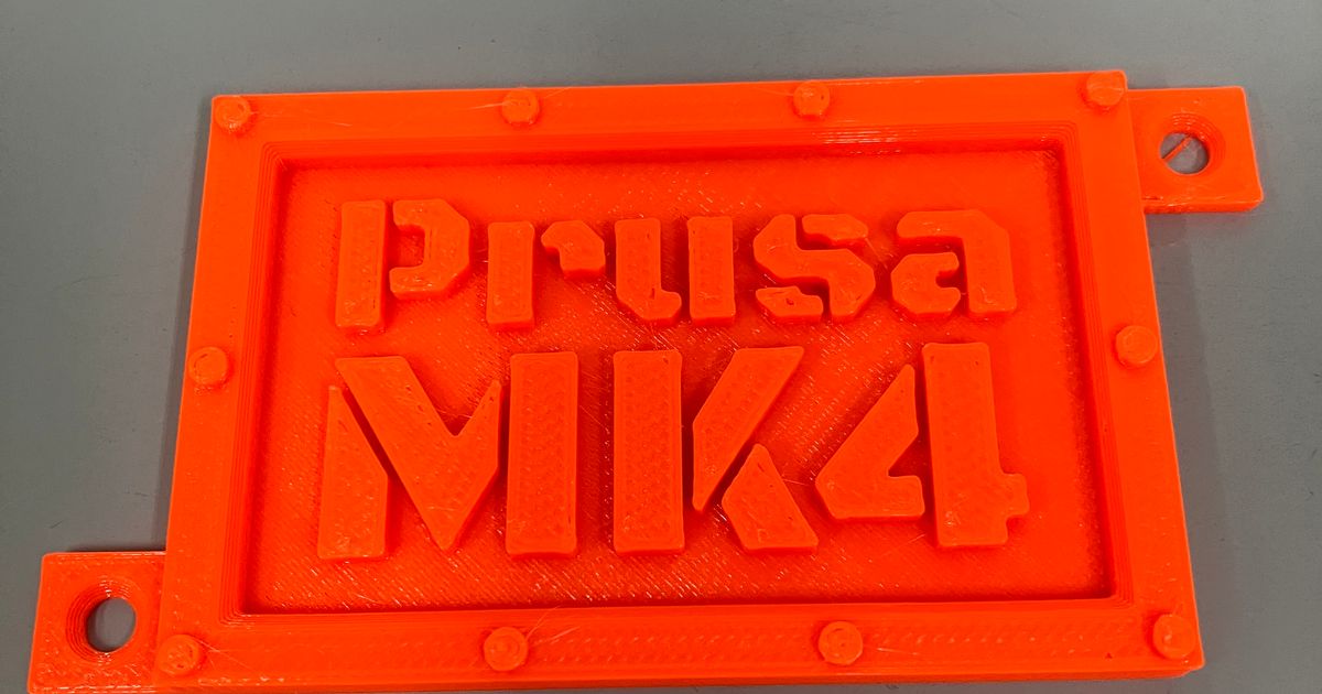 Prusa Logo Plate MK4 by Park Jin | Download free STL model | Printables.com