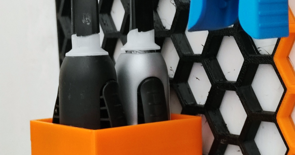 Two Glue bottles holder for honeycomb wall by Odysseos | Download free STL model | Printables.com