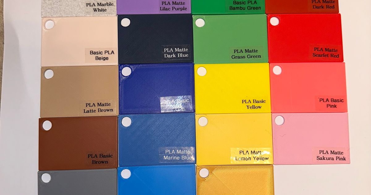 Filament color sample plate by Jack | Download free STL model ...