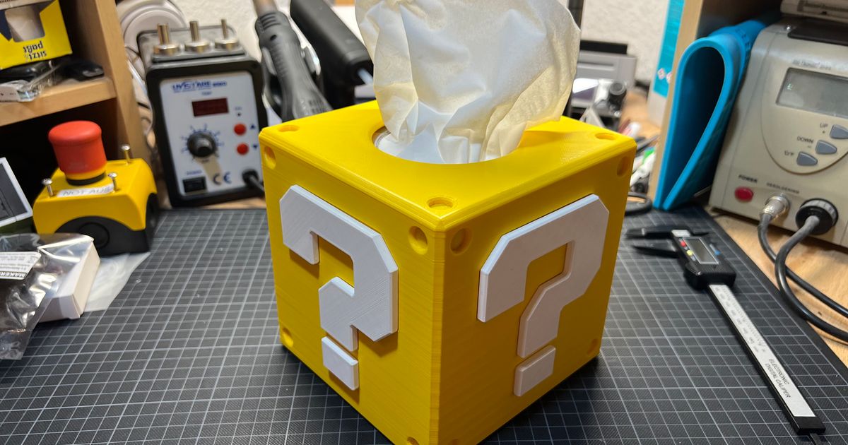 Question Mark Block Tissue Box Cover XXL by NeoRame | Download free STL ...