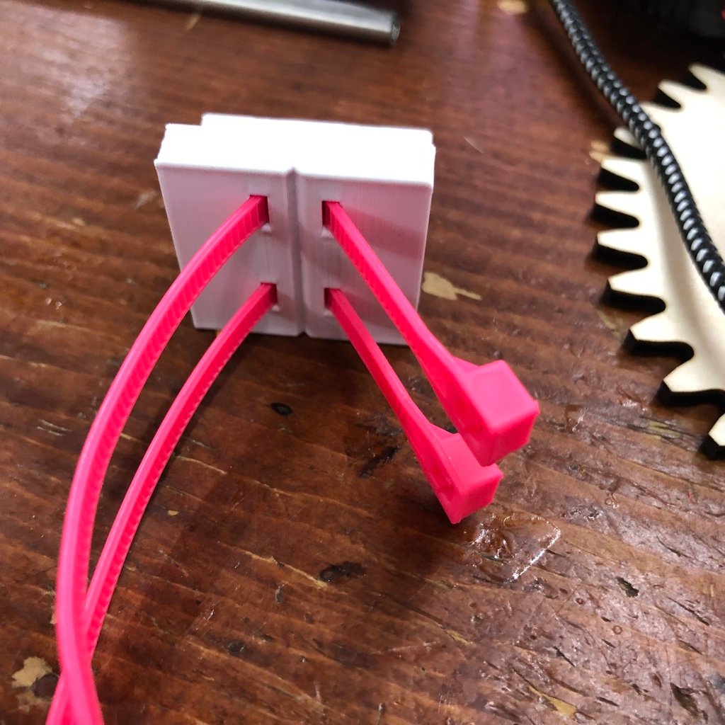 Mounting bracket with blind Zip tie channels by Gordyt47 | Download ...