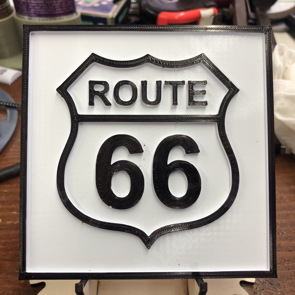 Coaster Route 66 3D print or laser cut by Gordyt47 | Download free STL ...