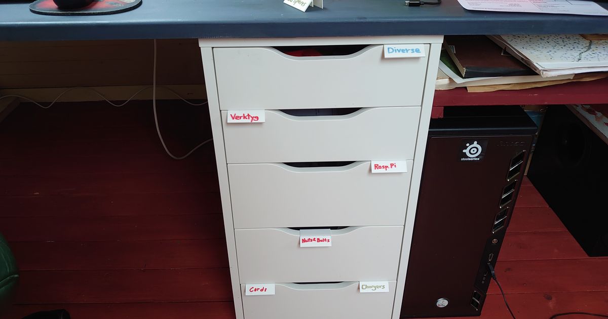 Label tag for IKEA Alex Drawer by gillis | Download free STL model ...