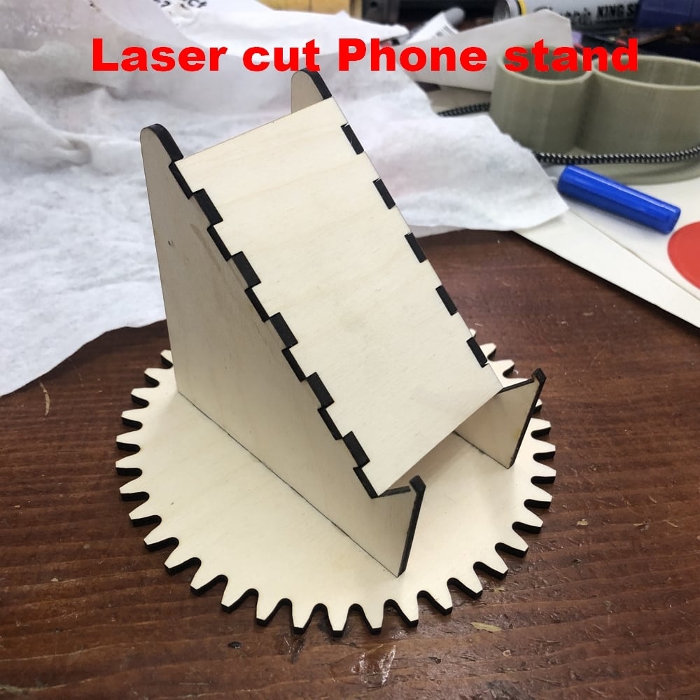 Phone Stand Laser cut 3 mm plywood by Gordyt47 | Download free STL ...