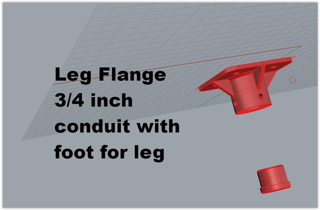 Flange 3/4 conduit with foot by Gordyt47 | Download free STL model ...