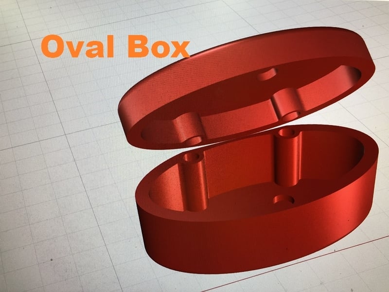 Oval hinged box 7 x 4 by Gordyt47 | Download free STL model ...