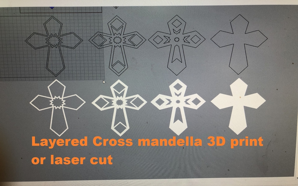 Cross Layered 3D print or Laser cut all files 7 inch tall scale x y for ...