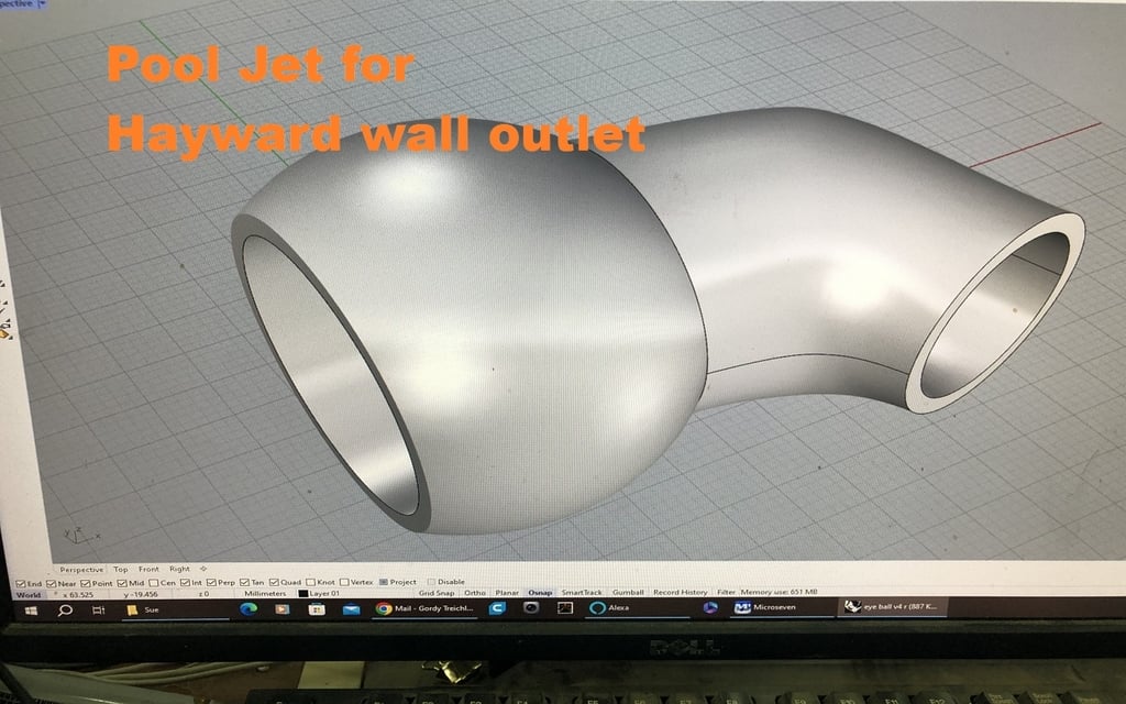 Pool jet for hayward pool wall fitting. by Gordyt47 | Download free STL ...