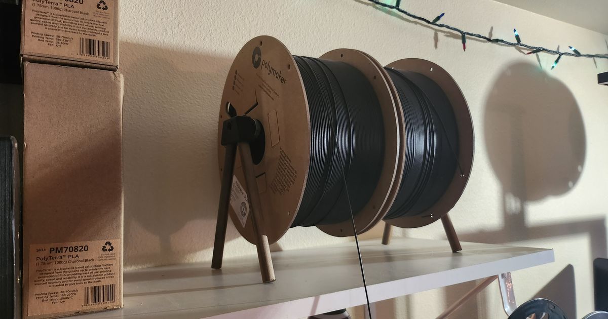 Dual 3kg Filament Spool Holder by Keith Matthews | Download free STL model | Printables.com