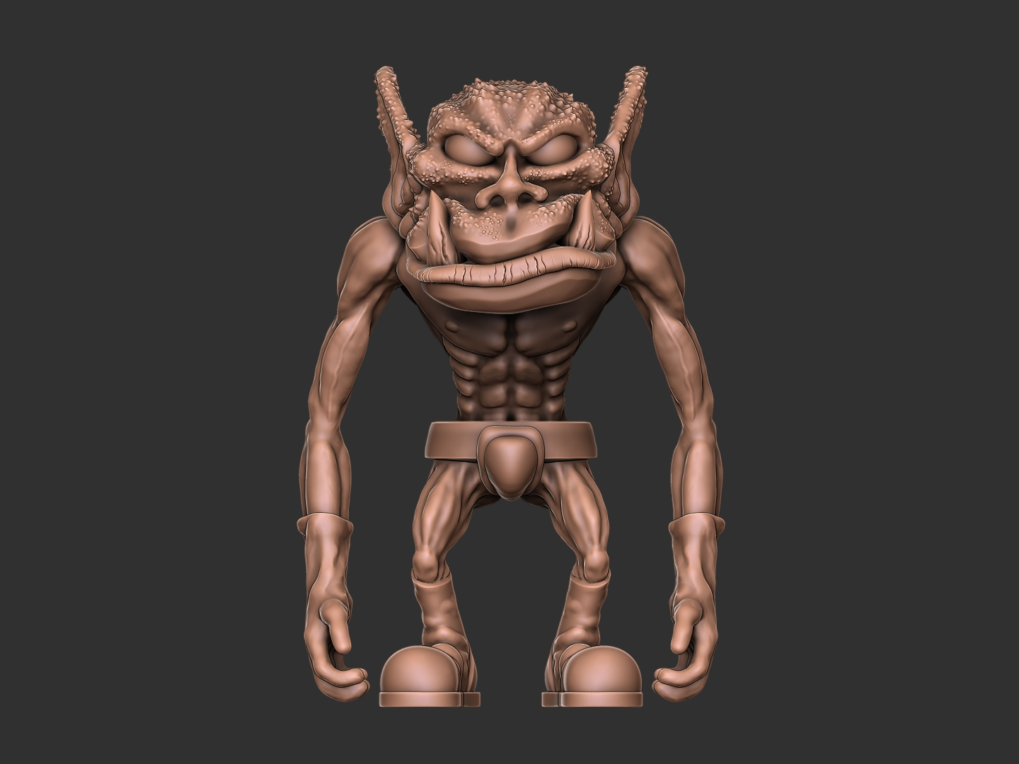 Orc of Vogland Au Naturel miniature (presupported & unsupported) by ...