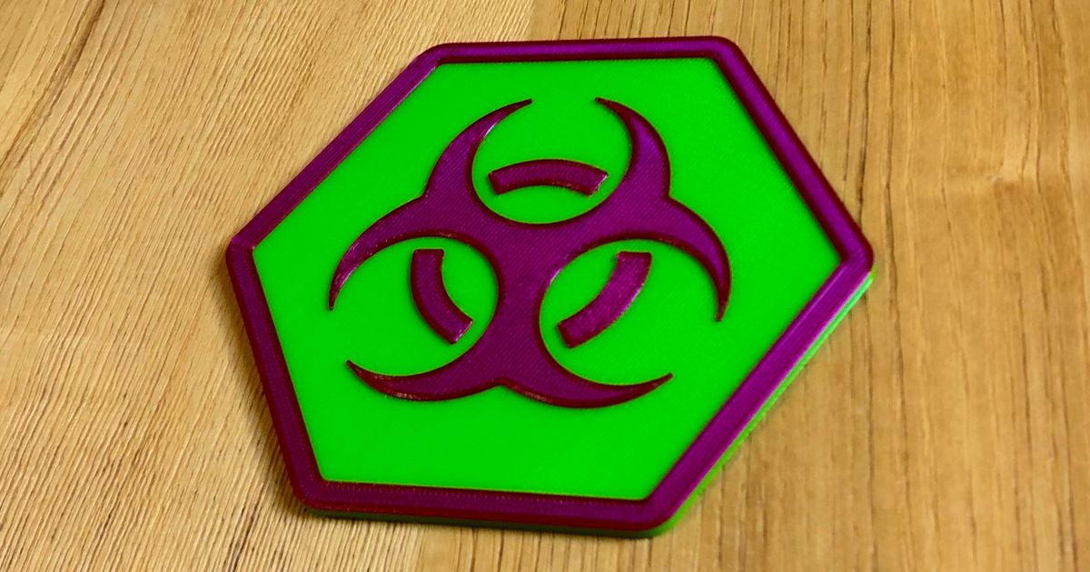 Green Biohazard Symbol Sticker